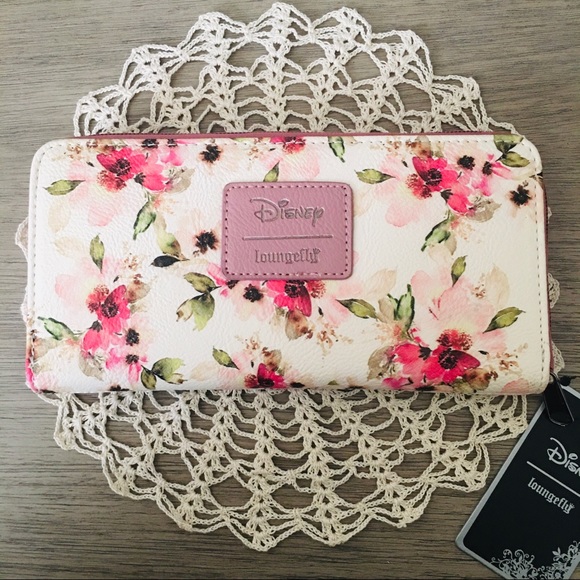 Loungefly | Bags | Loungefly Disney Princess Sketch Floral Wallet ...